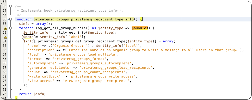 Fixed up unused variable in privatemsg_groups.module [#2834758] | Drupal.org